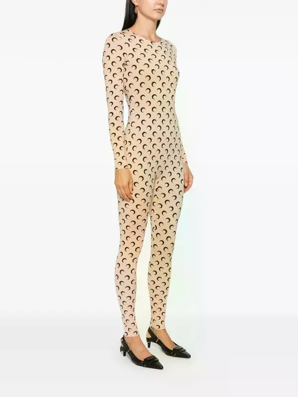 MARINE SERRE Jersey Moon Print Jumpsuit