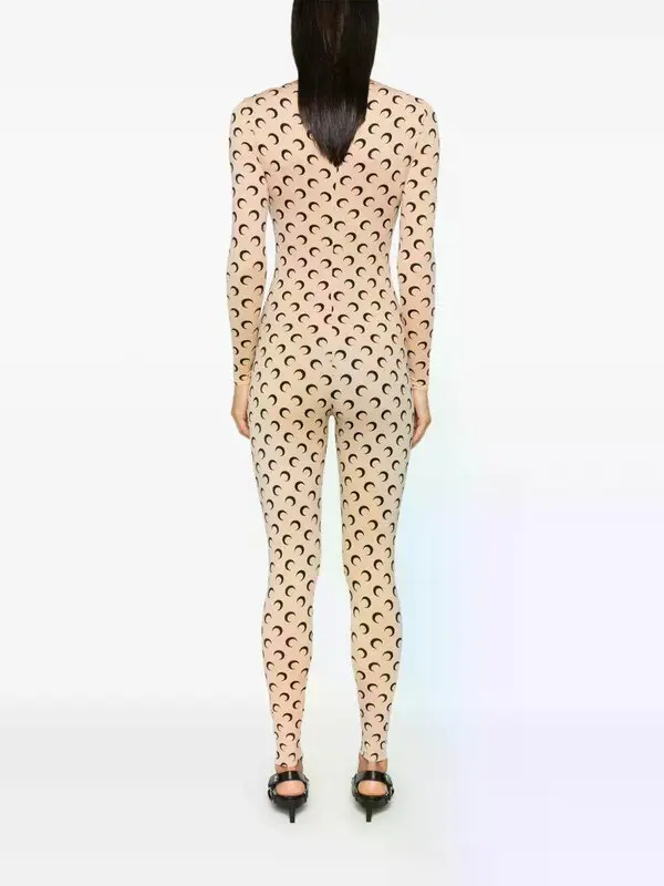 MARINE SERRE Jersey Moon Print Jumpsuit