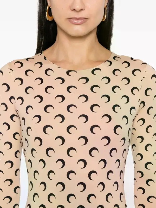 MARINE SERRE Jersey Moon Print Jumpsuit