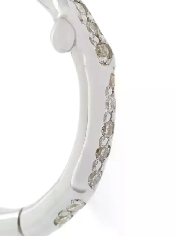 SHAUN LEANE Sterling Silver Cherry Blossom Diamond Hoop Earrings - Metallic
