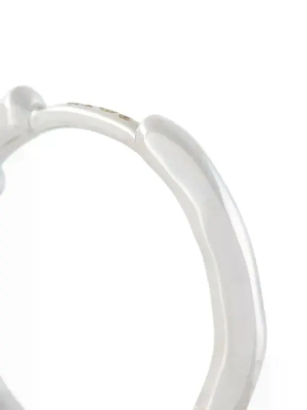 SHAUN LEANE Sterling Silver Cherry Blossom Diamond Hoop Earrings - Metallic
