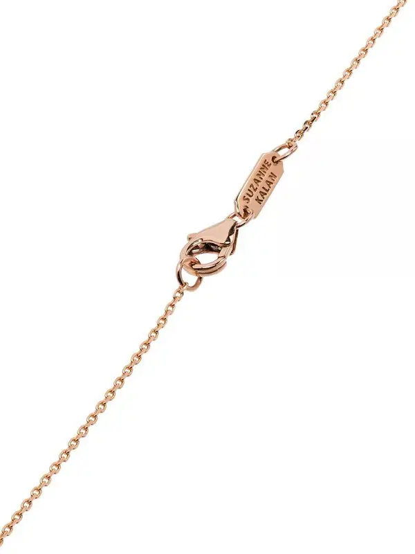 SUZANNE KALAN 18kt Rose Gold Sapphire Bar Necklace - Pink