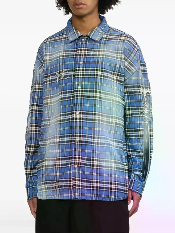 THUG CLUB Check-pattern Shirt