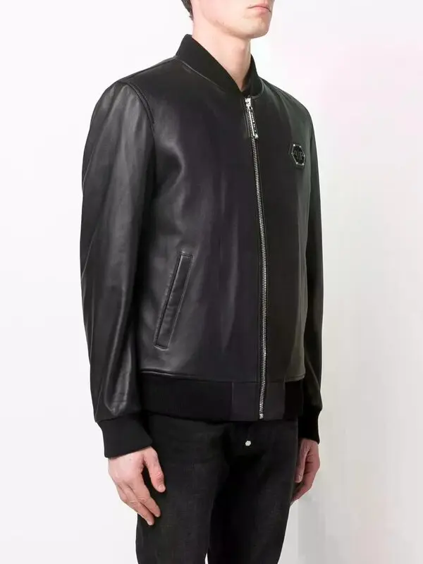 Philipp Plein Logo Zipped Bomber Jacket