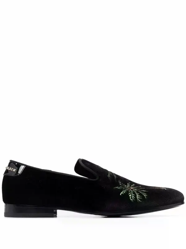 Philipp Plein Palm Embroidered Loafers