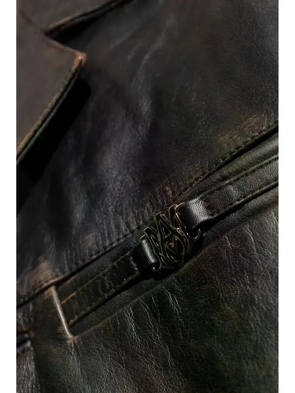 Amiri Single-breasted Leather Jacket