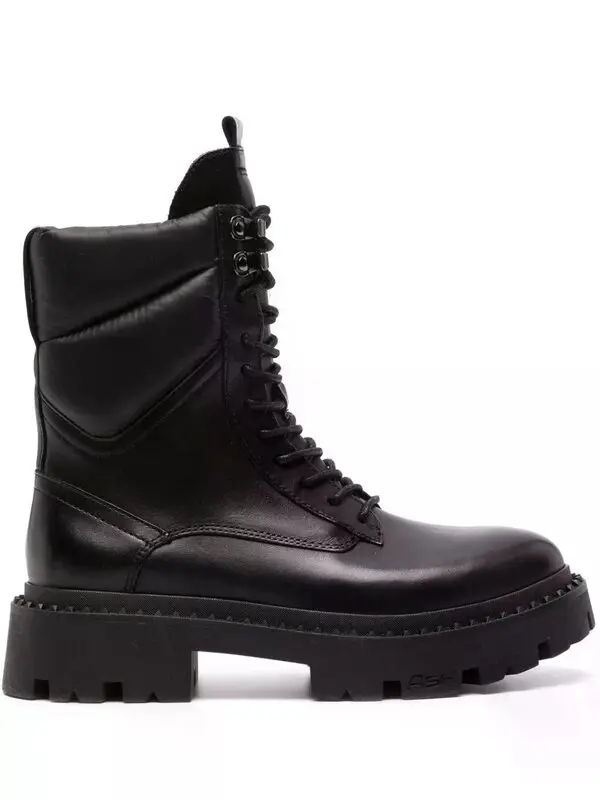 Ash Lace-up Combat Leather Boots