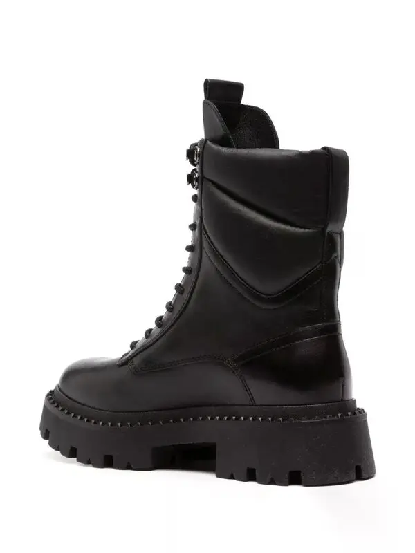 Ash Lace-up Combat Leather Boots