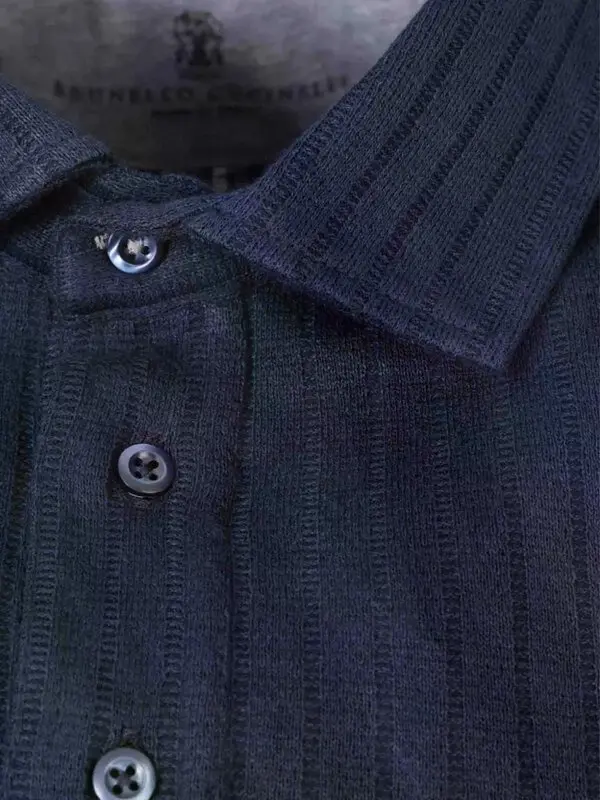 Brunello Cucinelli Ribbed-knit Polo Shirt
