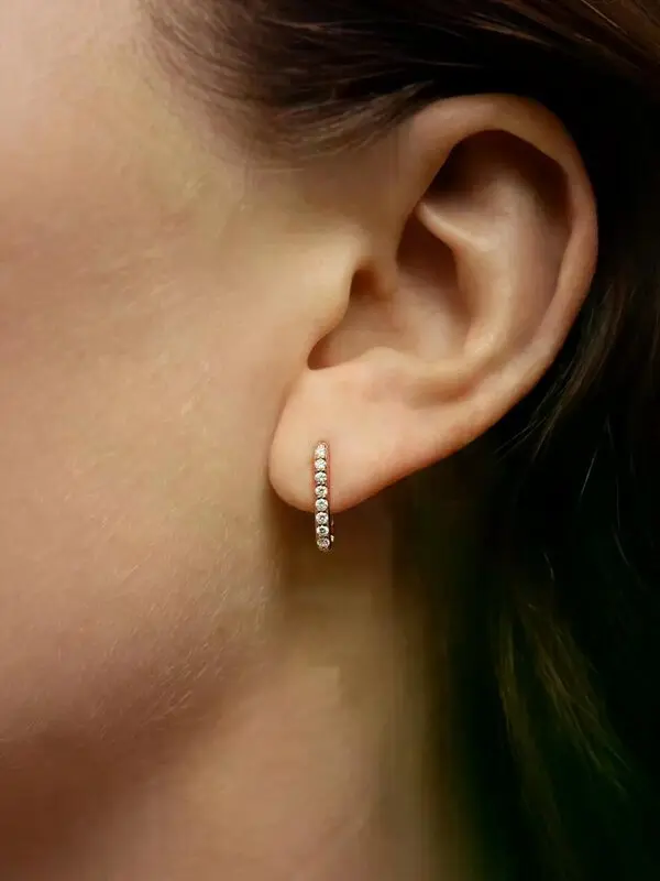 LOEV 14k Rose Allday Diamond Hoop Earrings