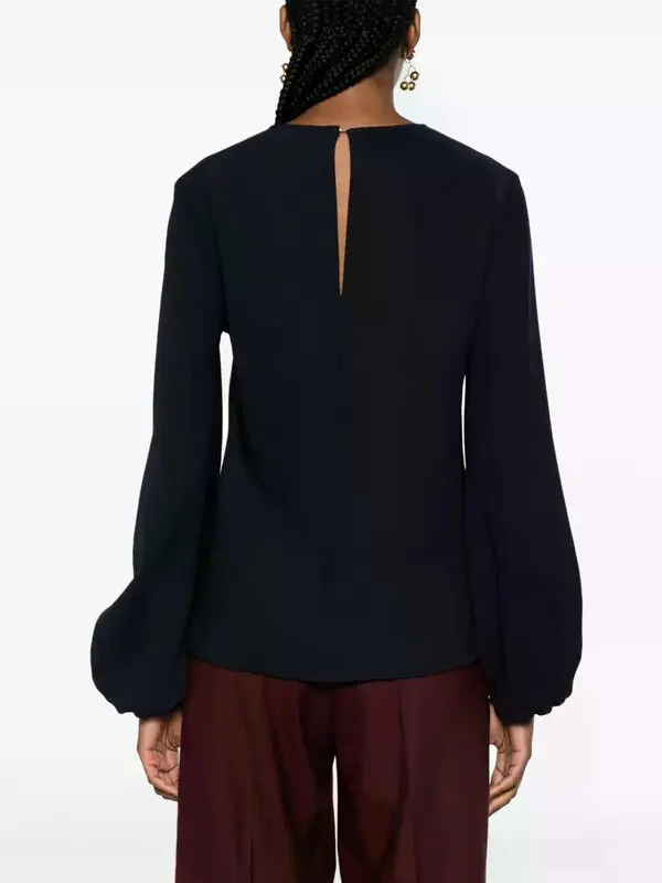 P.a.r.o.s.h Bishop Sleeve Round-neck Blouse