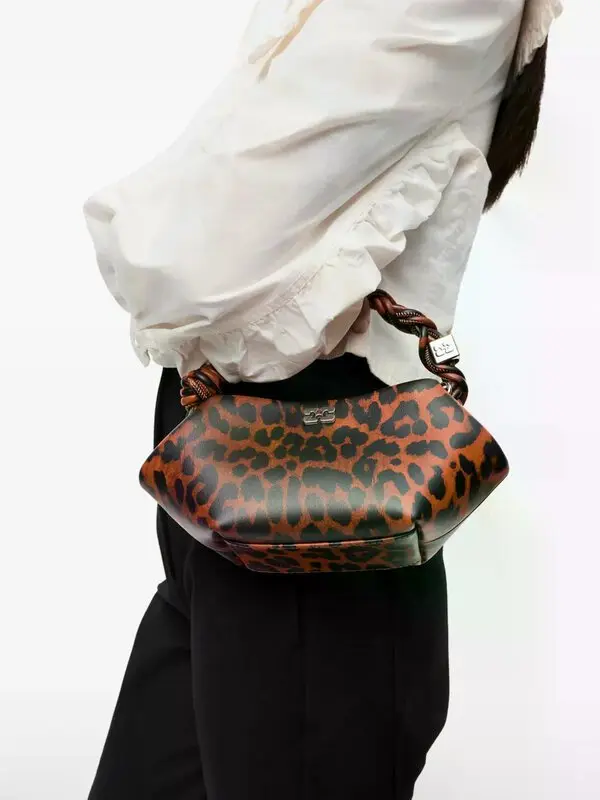 GANNI Leopard-print Mini Bag - Red