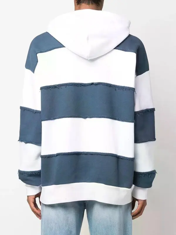 BOTTER Striped Jersey Hoodie With Logo - White