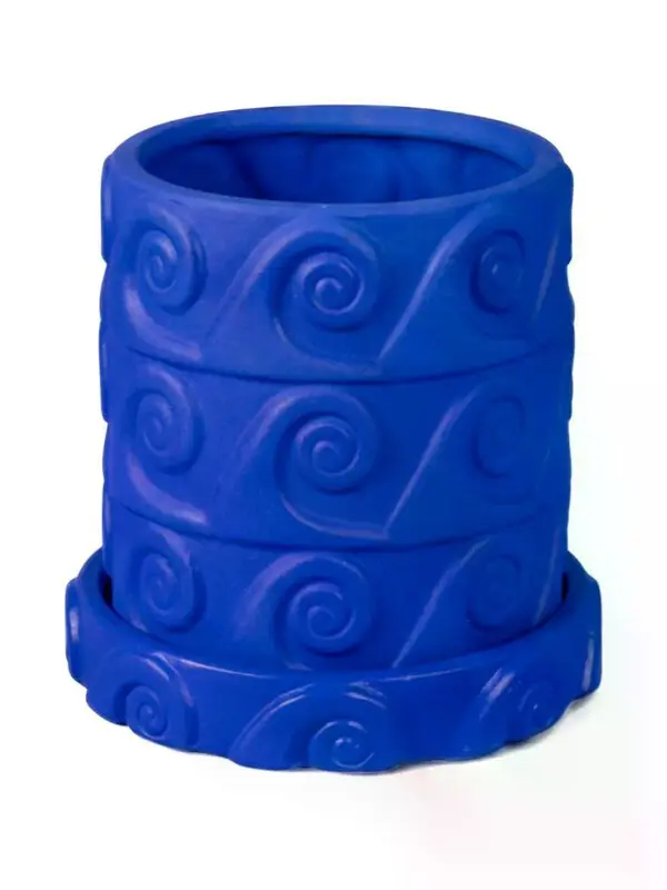 SELETTI Onda Swirl-patterned Vase - Blue