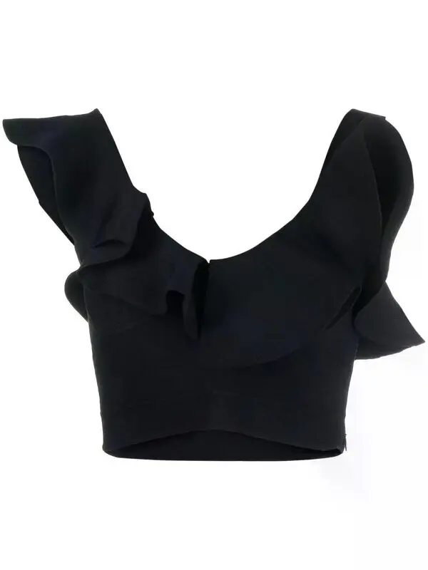 Alexander McQueen Gathered-neckline Cropped Top