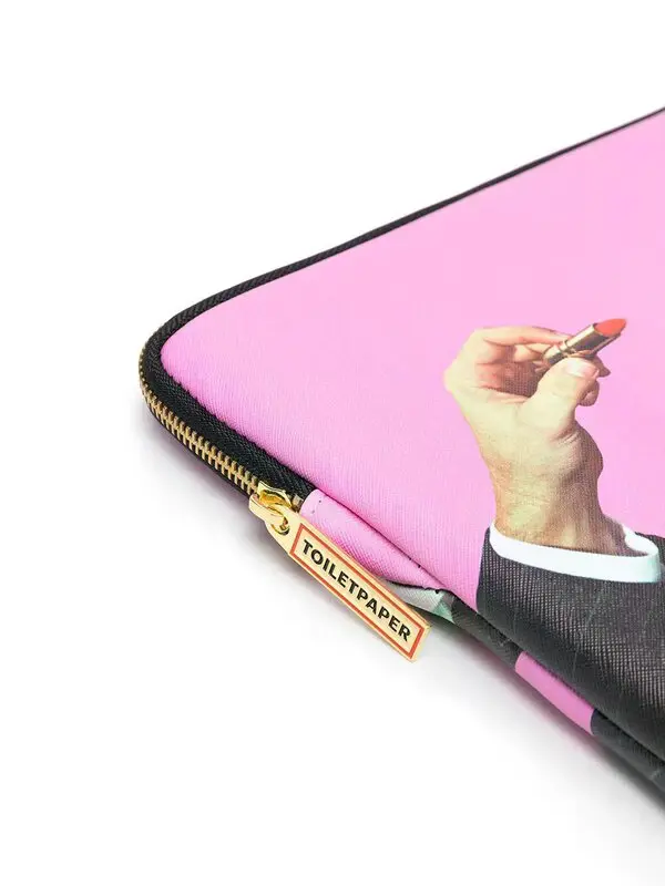 SELETTI Lipstick-print Laptop Case