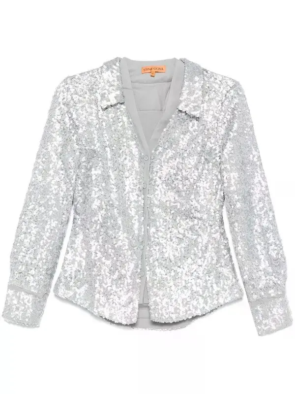 Stine Goya Sequin Embellished Double Collar Shirt