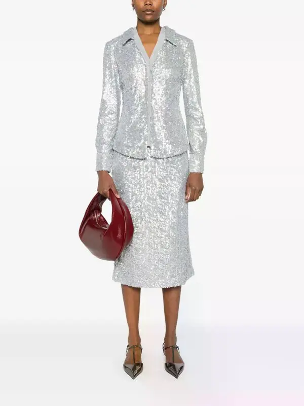 Stine Goya Sequin Embellished Double Collar Shirt