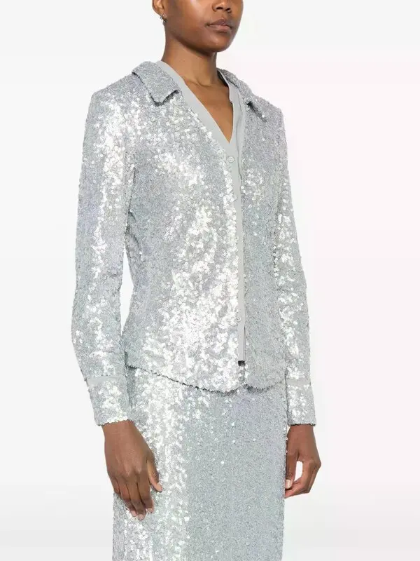Stine Goya Sequin Embellished Double Collar Shirt