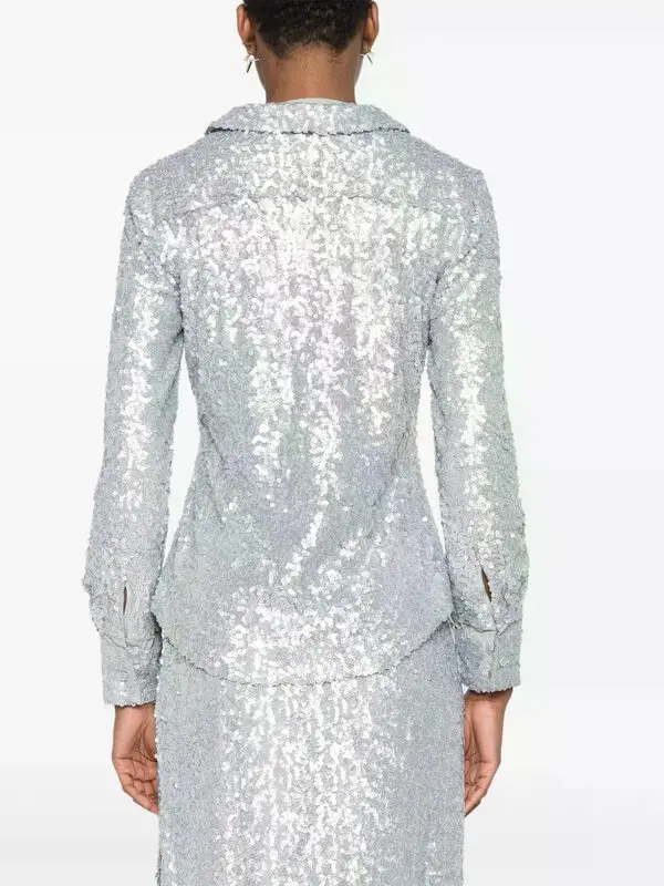 Stine Goya Sequin Embellished Double Collar Shirt