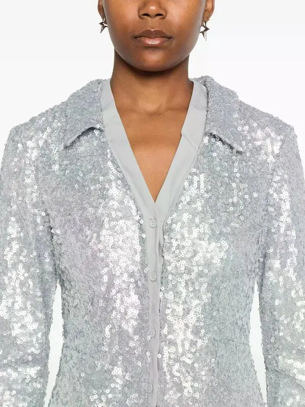 Stine Goya Sequin Embellished Double Collar Shirt
