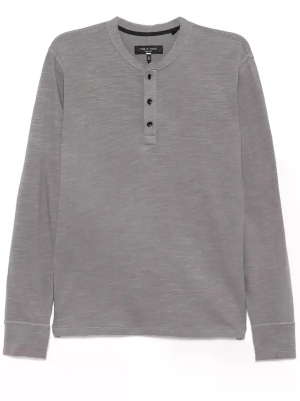 Rag & Bone Classic Flame Henley Shirt - Grey