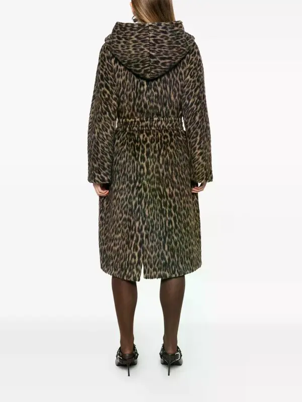 Tagliatore Daisy Leopard Print Virgin Wool Blend Coat