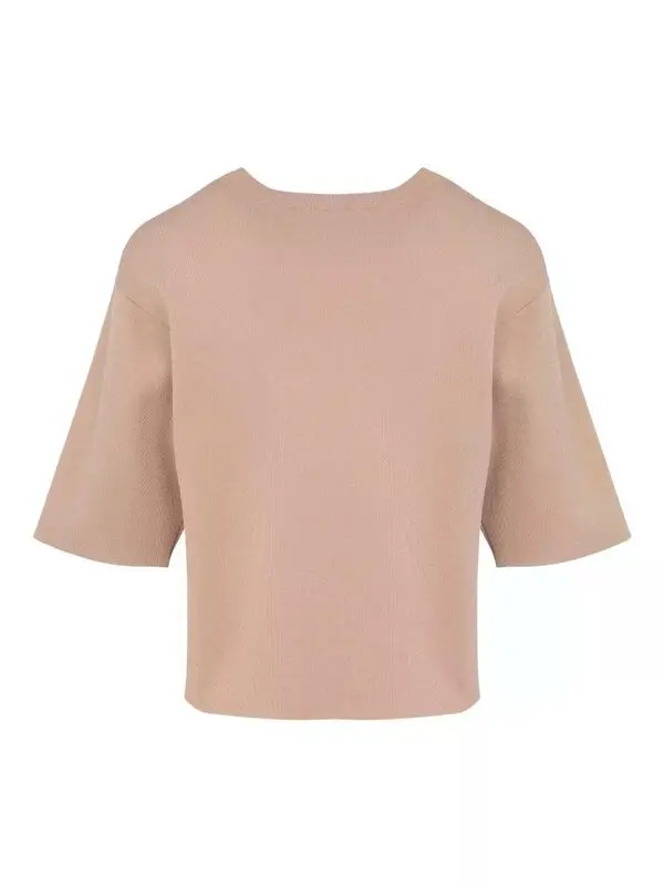 YVES SALOMON Knitted Cropped T-shirt