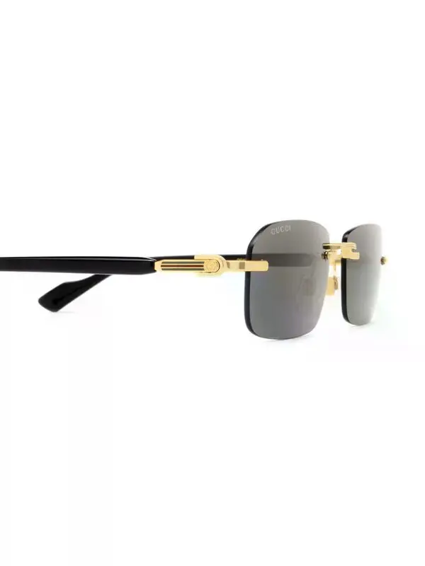 Gucci Rimless Rectangle-frame Sunglasses - Black