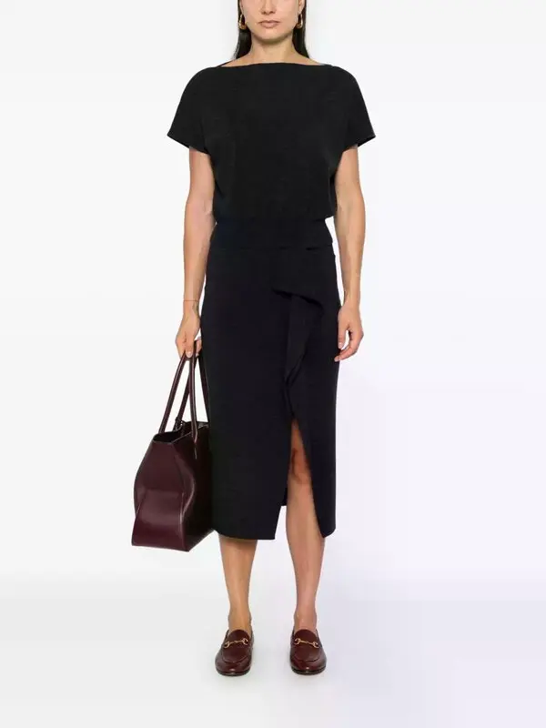 P.a.r.o.s.h Draped Midi Skirt - Grey