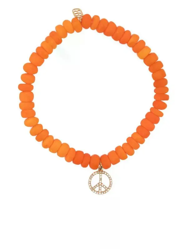 SYDNEY EVAN 14kt Yellow Gold Opal Charm Bracelet - Orange