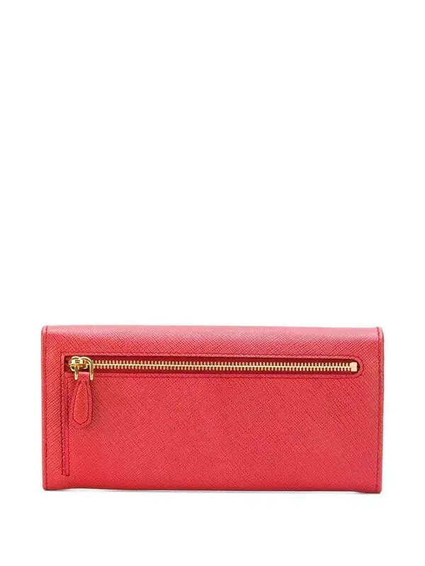 Prada Logo-plaque Continental Wallet - Red
