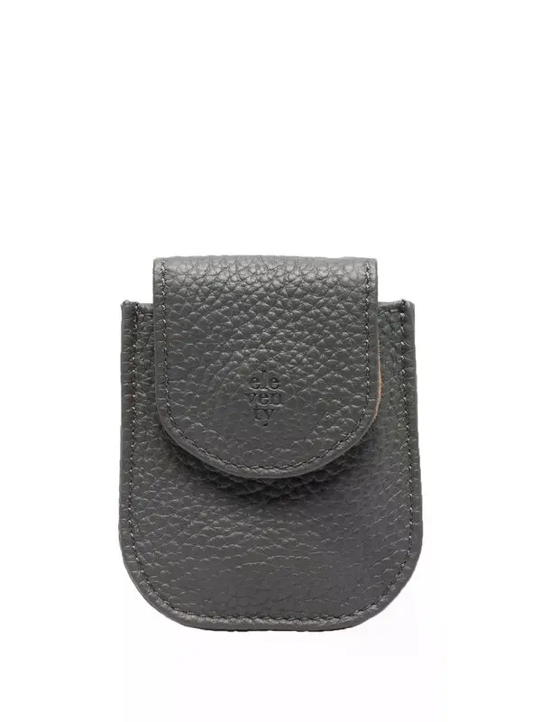 Eleventy Debossed-logo Pouch - Grey