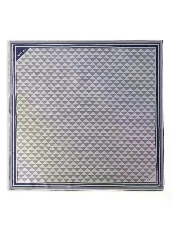 Prada Printed Silk Scarf - Blue
