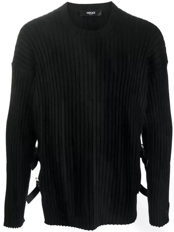 Versace Side-slit Ribbed Jumper