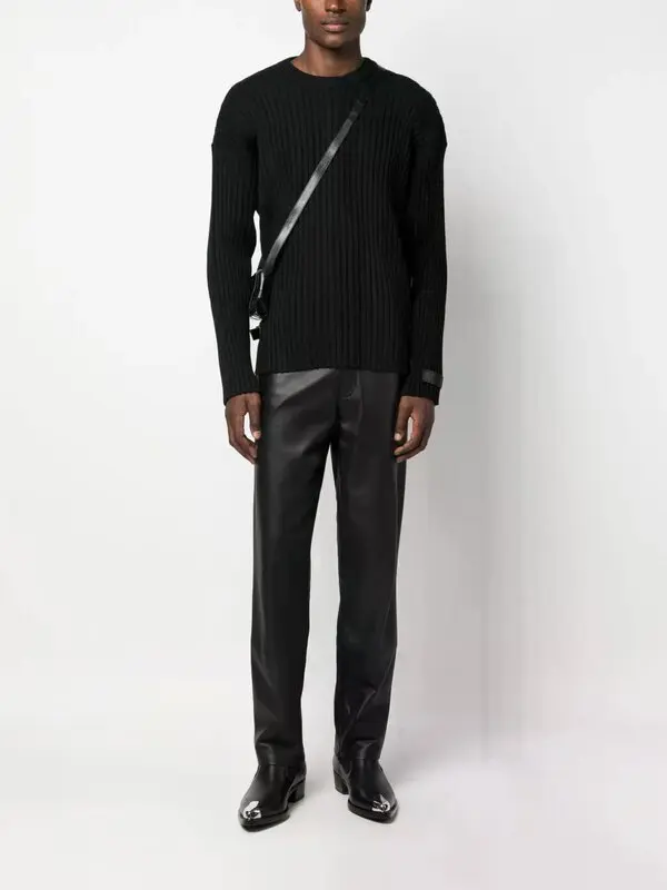Versace Side-slit Ribbed Jumper