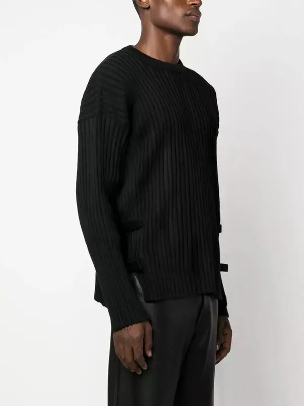 Versace Side-slit Ribbed Jumper