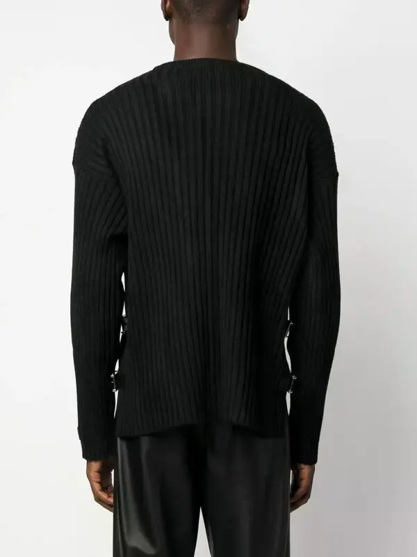 Versace Side-slit Ribbed Jumper