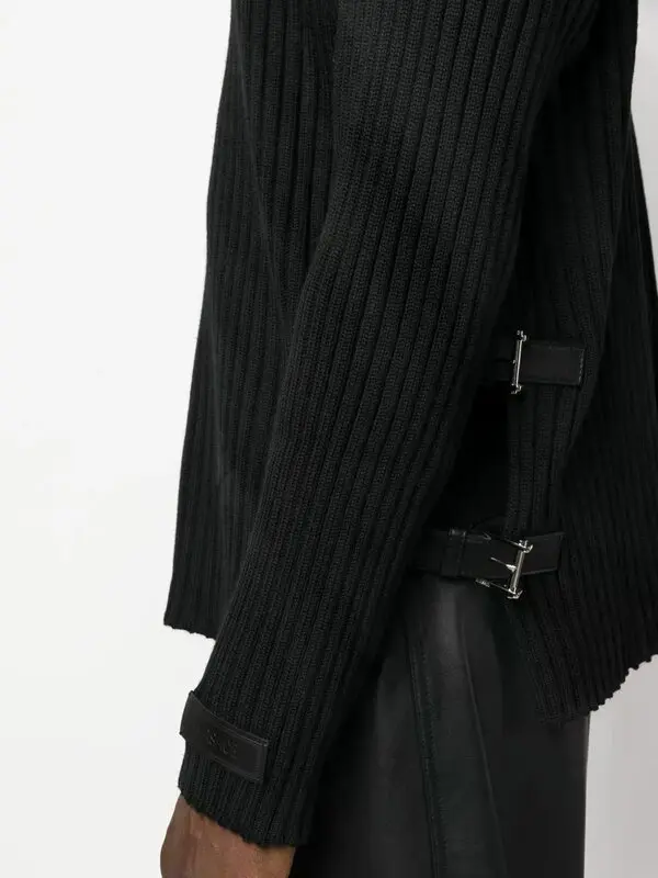 Versace Side-slit Ribbed Jumper