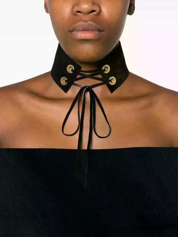 MANOKHI Mira 4 Leather Choker Necklace
