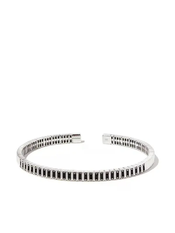 SUZANNE KALAN 18kt White Gold Sapphire And Diamond Inlay Cuff - Silver