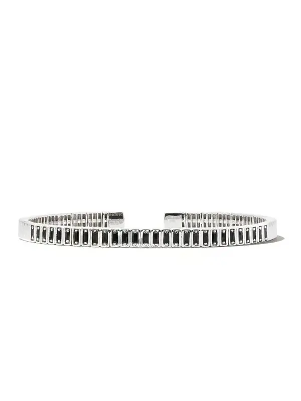 SUZANNE KALAN 18kt White Gold Sapphire And Diamond Inlay Cuff