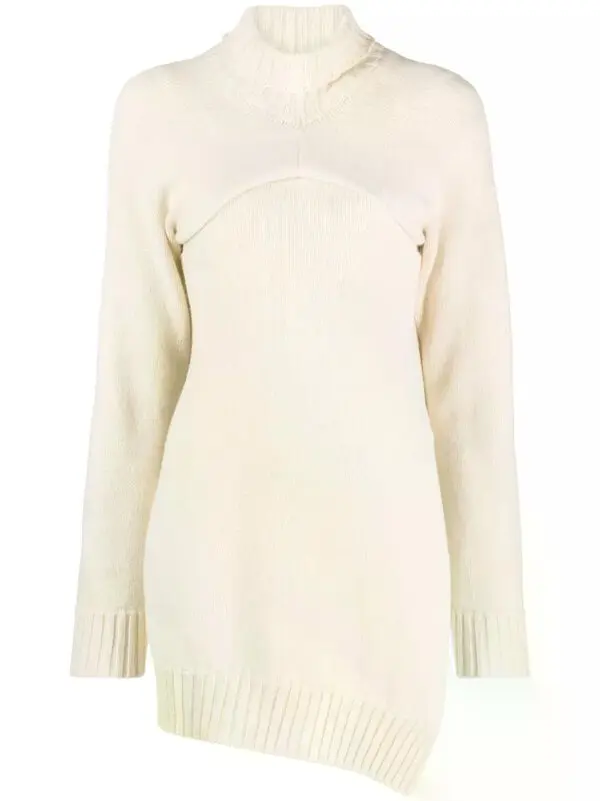 JIL SANDER Detachable-panel Ribbed-knit Jumper