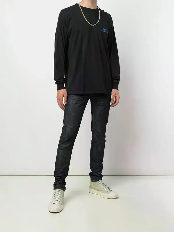 PURPLE BRAND Mid-rise Tapered Jeans - Black
