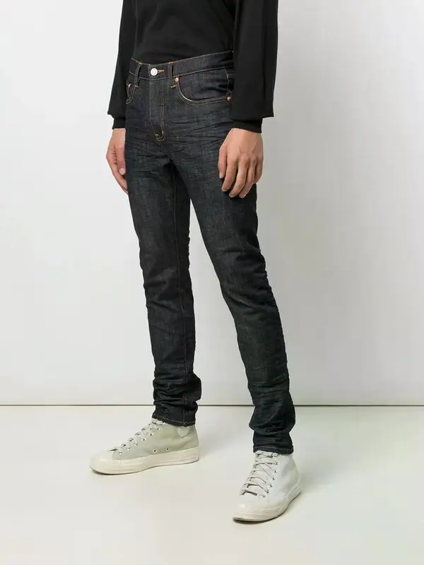 PURPLE BRAND Mid-rise Tapered Jeans - Black