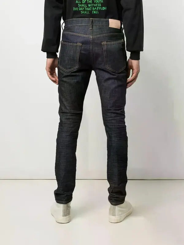 PURPLE BRAND Mid-rise Tapered Jeans - Black