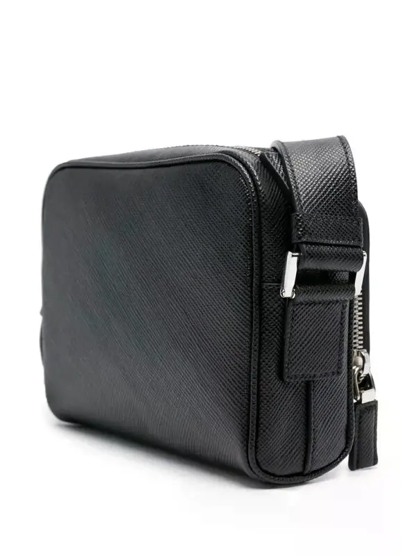 Prada Enamel-logo Saffiano Leather Messenger Bag