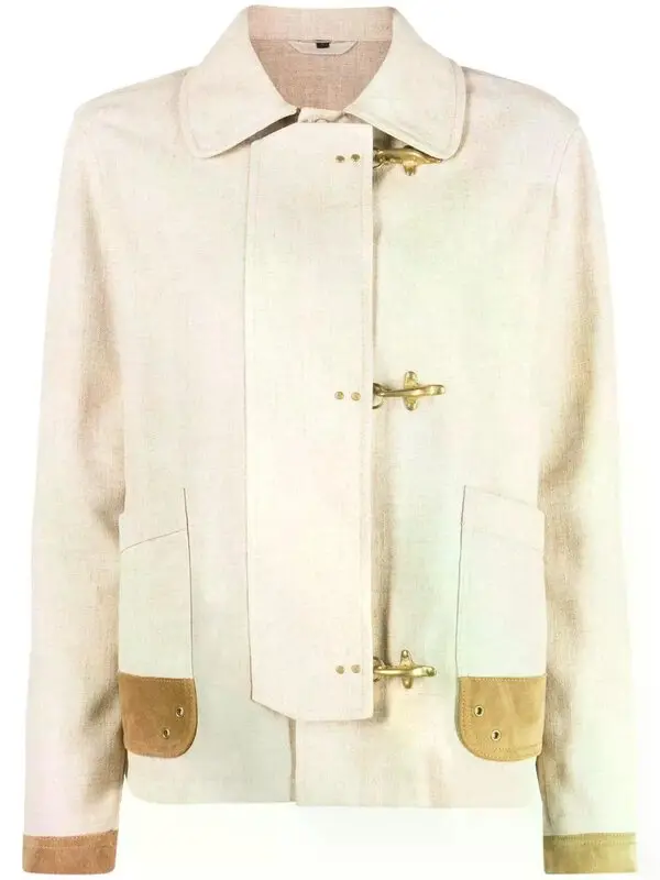 FAY Fitted Jacket With Contrasting Trim - Neutrals