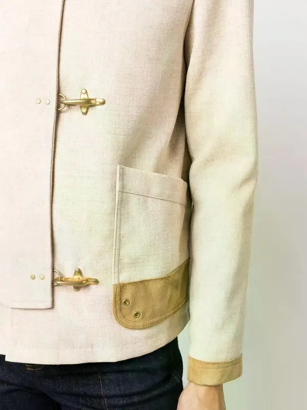 FAY Fitted Jacket With Contrasting Trim - Neutrals