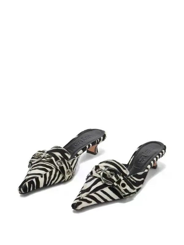 AeydĒ 35mm Danielle Zebra-print Mules